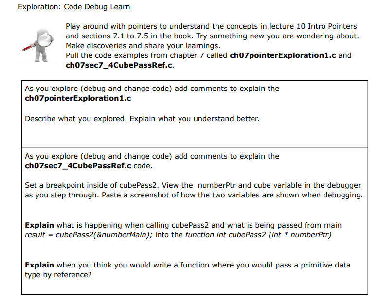 Solved: Exploration: Code Debug Learn Play around with pointers to understand - TutorBin