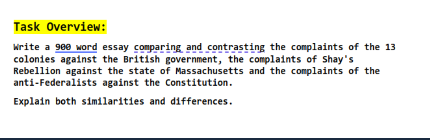 Solved: Task Overview: Write a 900 word essay comparing and contrasting ...