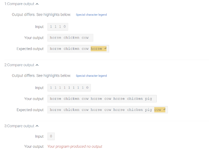 Solved 1compare Output Output Differs See Highlights Below Special Charact Tutorbin 