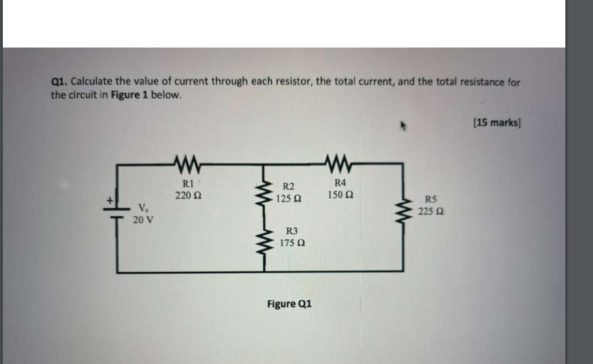 Solved Q1 Calculate The Value Of Current Through Each Resistor The