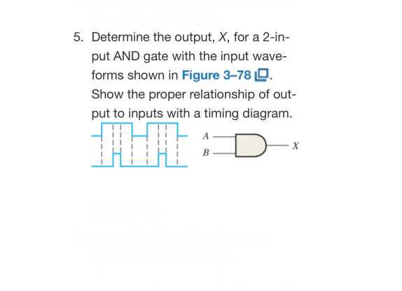 Solved: 5. Determine the output, X, for a 2-in- put AND gate with the input wa - TutorBin