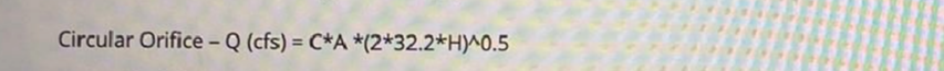 Solved: 3. What is the flowrate (cfs) for a 1 foot diameter circular ...