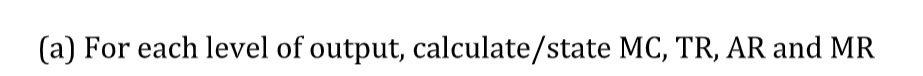 Solved: Consider the following data: (a) For each level of output, calcula - TutorBin