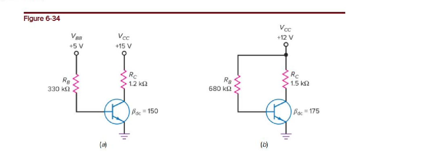 Solved: L Figure 6-34a shows a simpler way to draw a transistor circuit ...