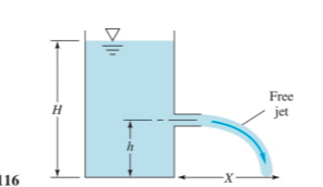 Solved: For the container of Fig. P3.116 use Bernoulli's equation to derive a - TutorBin