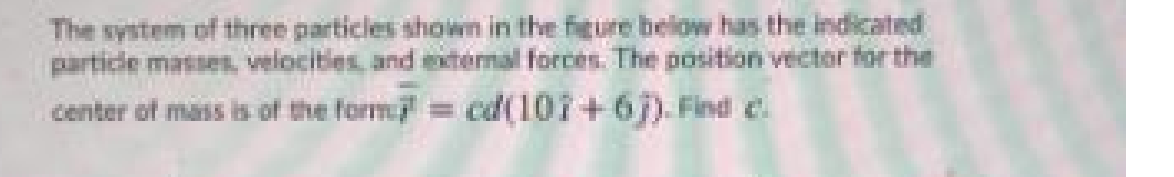 Solved: The system of three particles shown in the figure below has the indic - TutorBin