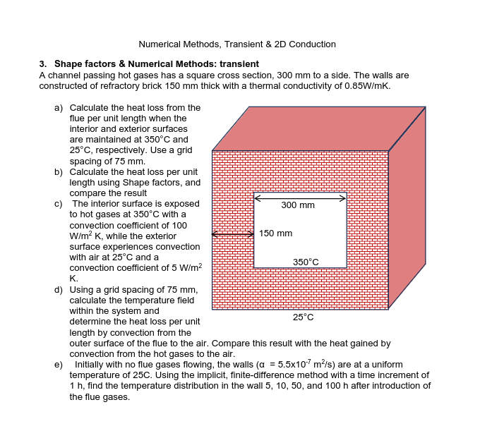 Solved: Numerical Methods, Transient & 2D Conduction 3. Shape factors & Numeri - TutorBin