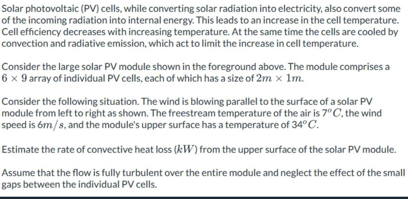 Solved: Solar photovoltaic (PV) cells, while converting solar radiation ...